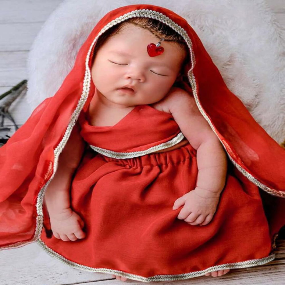 Babymoon Set of 4 | Baby Girl Traditional Dulhan Bride Costume | Skirt ...