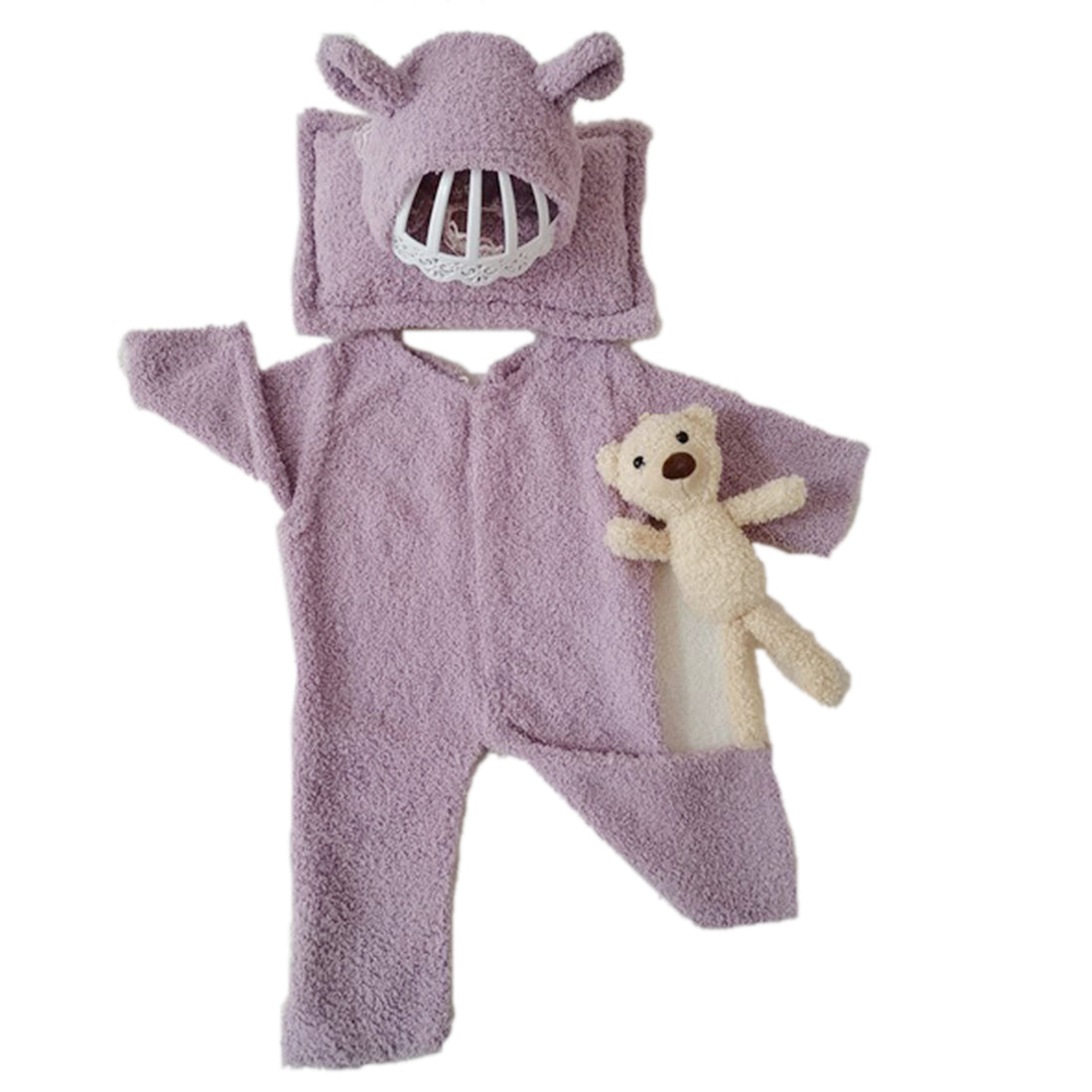 Babymoon (Set Of 4) Velvet Ready Romper, Toy, Pillow & Cap Baby Photos ...