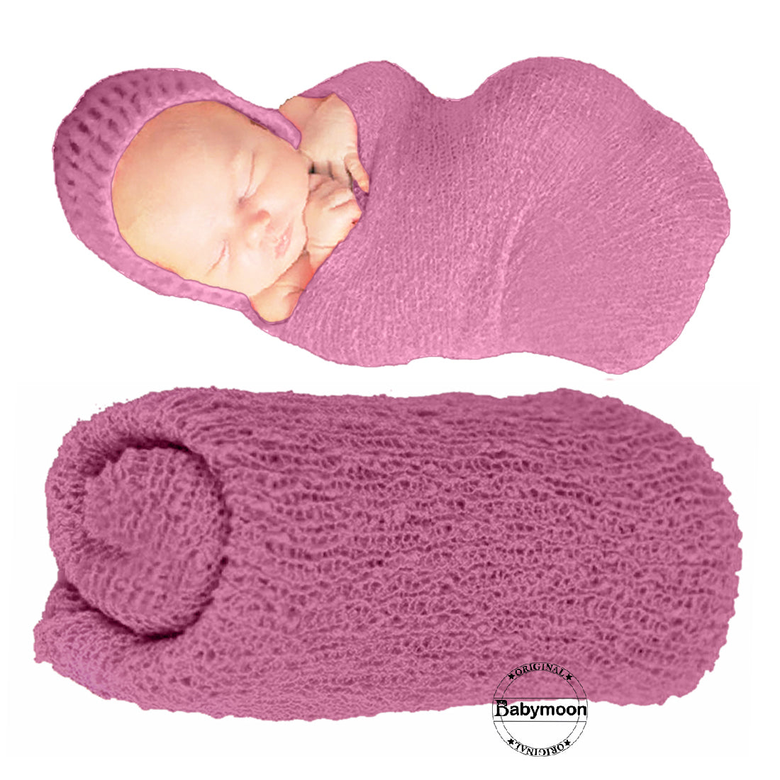 Babymoon Mohair Stretchble Baby Photography Shoot Wrap Cloth - Pink ...